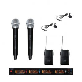 Audio2000s AWM6528H2L2 UHF 4 Channel Wireless Microphone