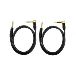 Audio2000's C28012 12Ft 1/4" TS Right Angle Male To 1/4" TS Male Cable